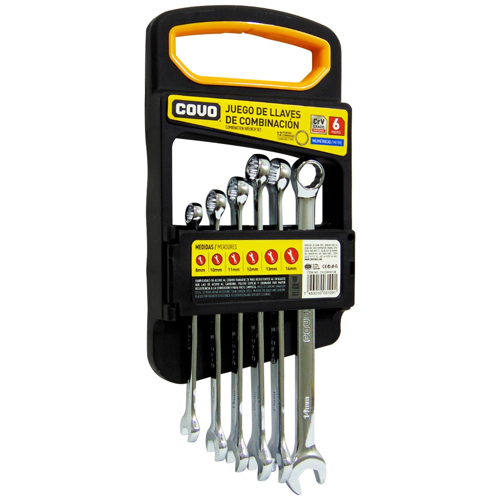 JUEGO DE LLAVES COMBINADAS 6 PIEZAS COVO | Litani Import Export